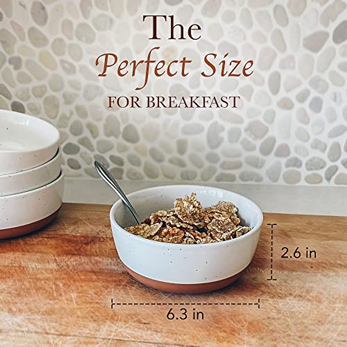 Mora Ceramic Flat Bowls Set of 4-25 oz- For Soup, Salad, Rice, Cereal, Breakfast, Dinner, Serving, Oatmeal, etc - Microwave, Dishwasher and Oven Safe Porcelain Bowl for Eating and Kitchen - Neutrals