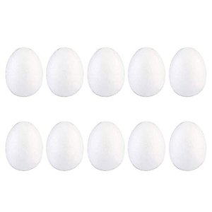 Amosfun 20pcs Eggs Egg Foam styrofoam Easter White Crafts Hide Squeak and for- Painting Egg DIY Easter Decor Solid Egg for- Kid Festival Craft (White, 6cm)