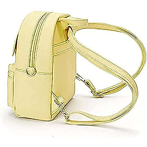 Backpack Fashion Cartoon Character Wallet Womens Leather Tri-Fold Wallet (Yellow)
