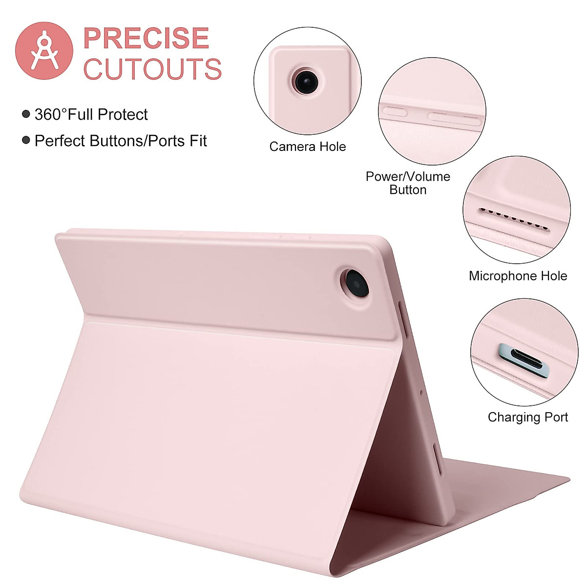 Backlit Keyboard Case for Galaxy Tab A8 10.5 Inch 2022, Detachable Wireless Keyboard, Protective Cover Case Compatible with Samsung Galaxy Tab A8 10.5" SM-X200 X205 X207 Tablet, Pink