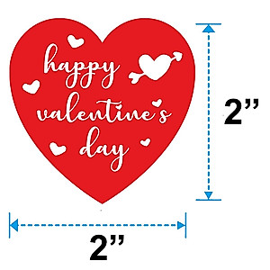 wootile Valentine's Day Heart Stickers, 2" Red Heart Shaped Labels 500 Pcs, Matte Finish for Gift Wrap, Decorations, Wedding Invitations, Party Favors, Crafts
