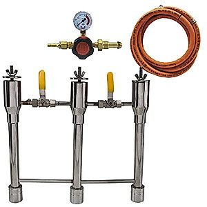 Simond Store Triple Burner Forge Kit for Blacksmithing Propane Forge Furnace Kiln Raku Potter Furnace (with Valve Hose Regulator) - Stainless Steel