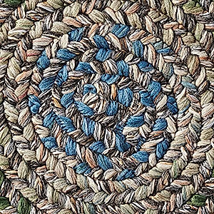 Sonya Reversible Braided Chair Pads, 15-Inch, Graphite Multicolor, Set of 4