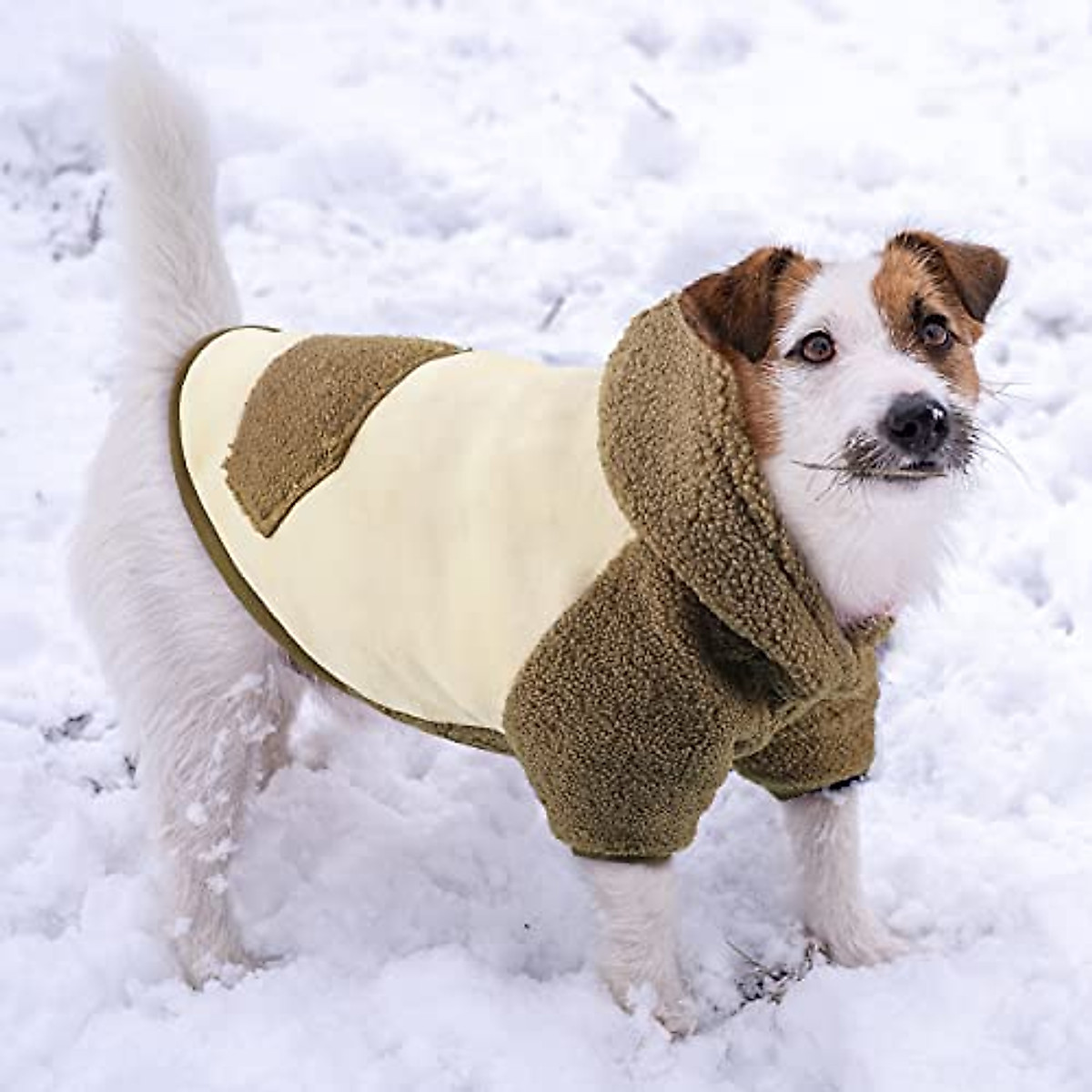 Fuzzy Thick Dog Winter Clothes Dog Hoodie Thermal Coat Doggie Clothes Dog Clothes Boy Dog Jacket Puppy Outfit Small Girl Dog Clothes (Large)