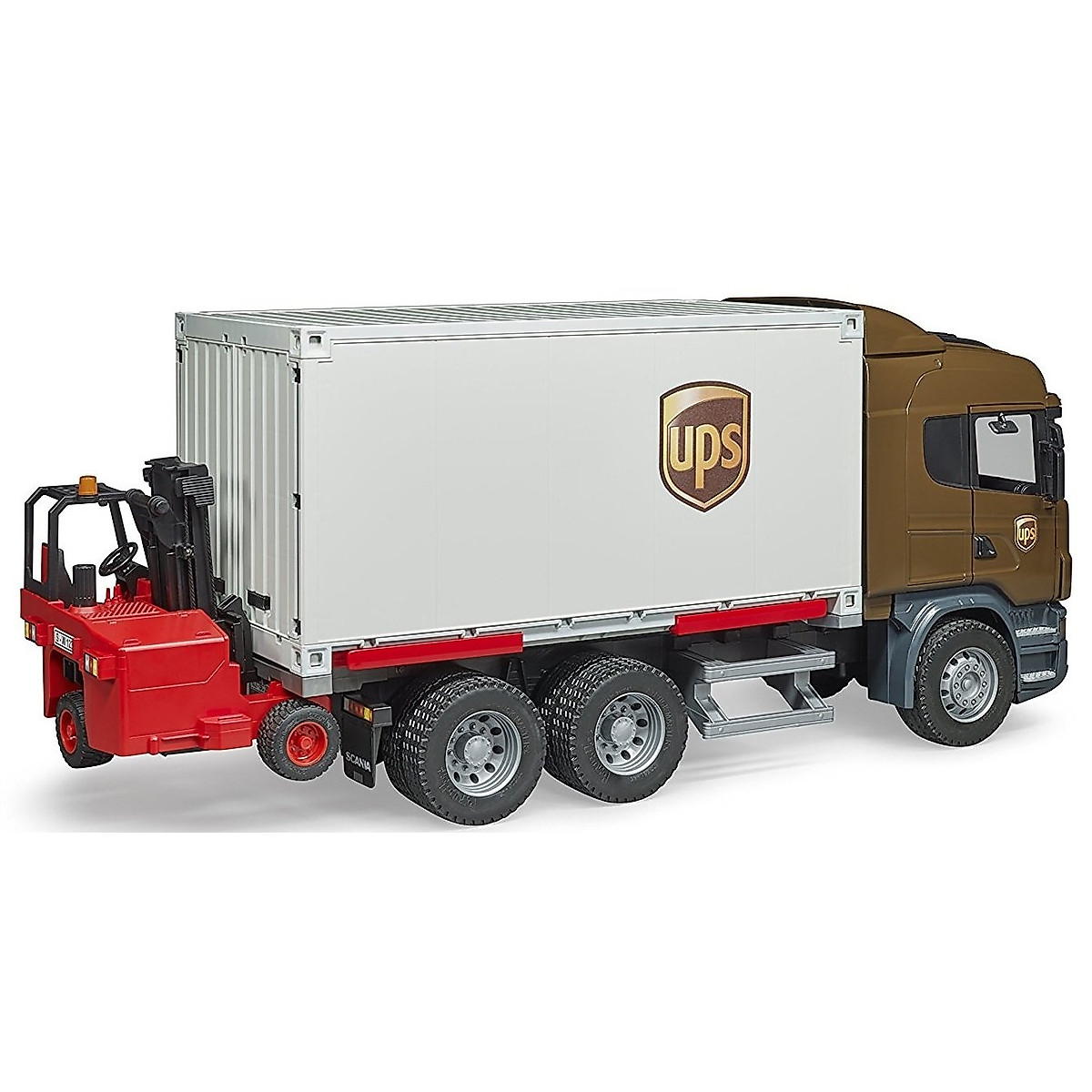 Bruder 03581 Scania R-Series Ups Logistics Truck with Forklift Vehicles