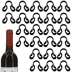 Champagne Bottle Clip yyangz 24PCS Champagne Bottle Double Holder Safety Clips for Candel Birthday Wedding Party Supplies, Champagne Bottle Extender Clips Sparklers, Black Plastic Bottle Service