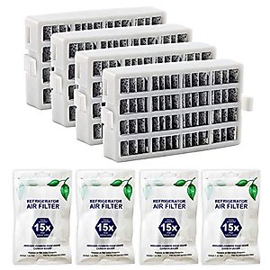 W10311524 AIR1 Refrigerator FreshFlow Air Filter Replacement for Whirlpool Kenmore Refrigerator, 4 Pack, White
