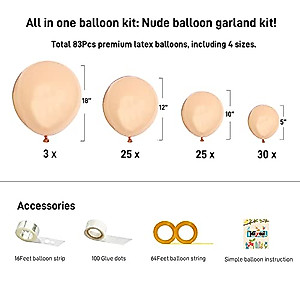 Nude Balloons Different Sizes Blush Balloon Garland Kit Ivory Apricot Beige Latex balloon for Baby Shower Neutral Boho Woodland Birthday Party Decorations