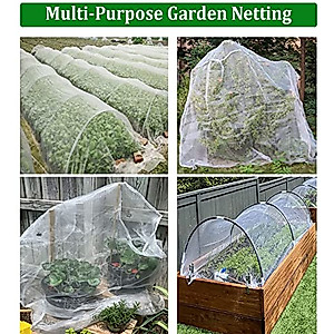 Garden Mesh Netting, Ultra Fine 10x20 Ft Insect Bug Netting Plant Cover for Protect Vegetable Crops Fruits Flowers, Tomato Protective Cover, Greenhouse Row Cover, Bird Netting, Blueberry Netting Cover