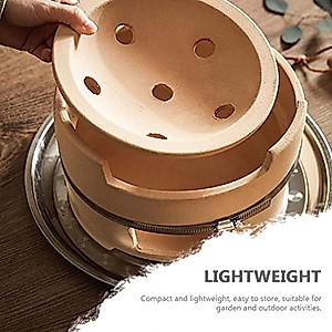 Happyyami Mini Charcoal Grill Pottery Clay Charcoal Stove Portable Barbecue Stove Japanese Grill Yakitori Grill Tabletop BBQ Grill for Hot Pot Outdoor Camping