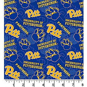 SYKEL ENTERPRISES University of Pittsburgh Cotton Fabric with New Tone ON Tone Design Newest Pattern