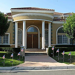 Epicgadget Solar Lights Outdoor, Outdoor Led Pathway Landscape Solar Lights Solar Powered Garden Lights American Flag Shaped Decor Stake Lights for Yard Patio Walkway Pathway (2 Pieces)