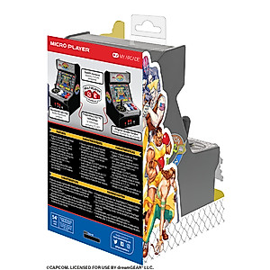 My Arcade Street Fighter 2 Champion Edition Micro Player-Fully Playable, Includes CO/VS Link for Multiplayer Action, 7.5 Inch Collectible, Full Color Display, Battery or Micro USB Powered