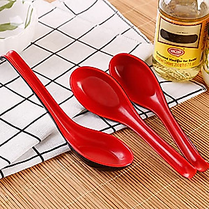 Lyellfe Set of 10 Miso Soup Bowl with Spoon, Restaurant Quality Melamine Cereal Rice Bowl, 16 Oz Unbreakable Japanese Dinnerware for Ramen, Udon Noodle, Dishwasher Safe