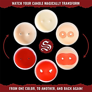 Scary Bleeding Skull Pillar - Color Changing Skull Pillar Candle (Black) - Bleeding Skull Pillar - Unscented - Boo Basket - Emo Gifts - Gothic Christmas Gifts for Women