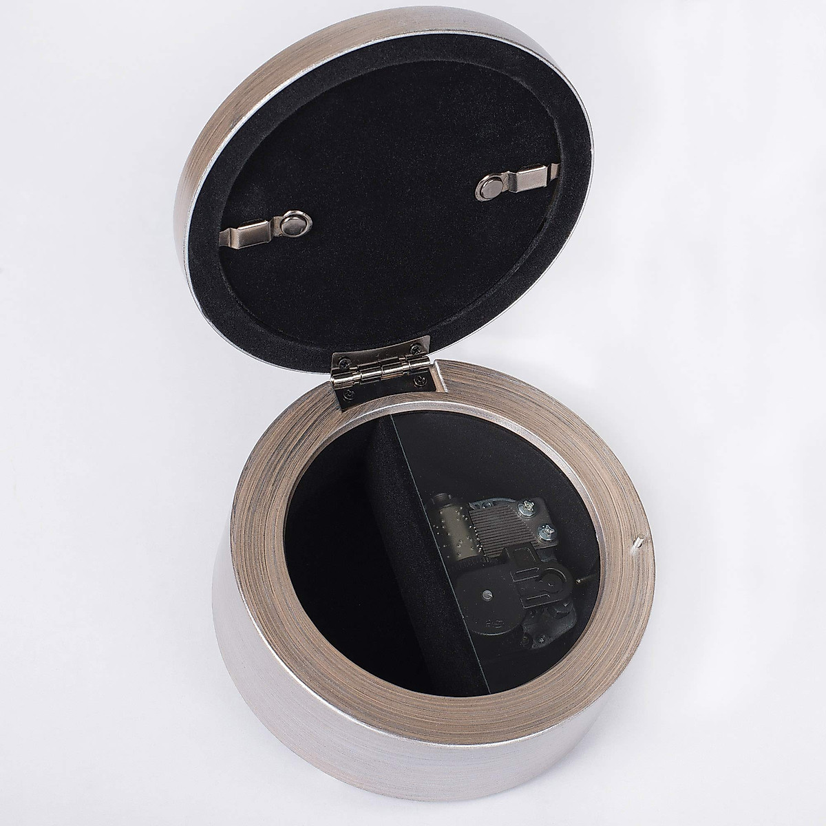 Cottage Garden Count Blessings You Twice Brushed Pewter Jewelry Music Box Plays Amazing Grace