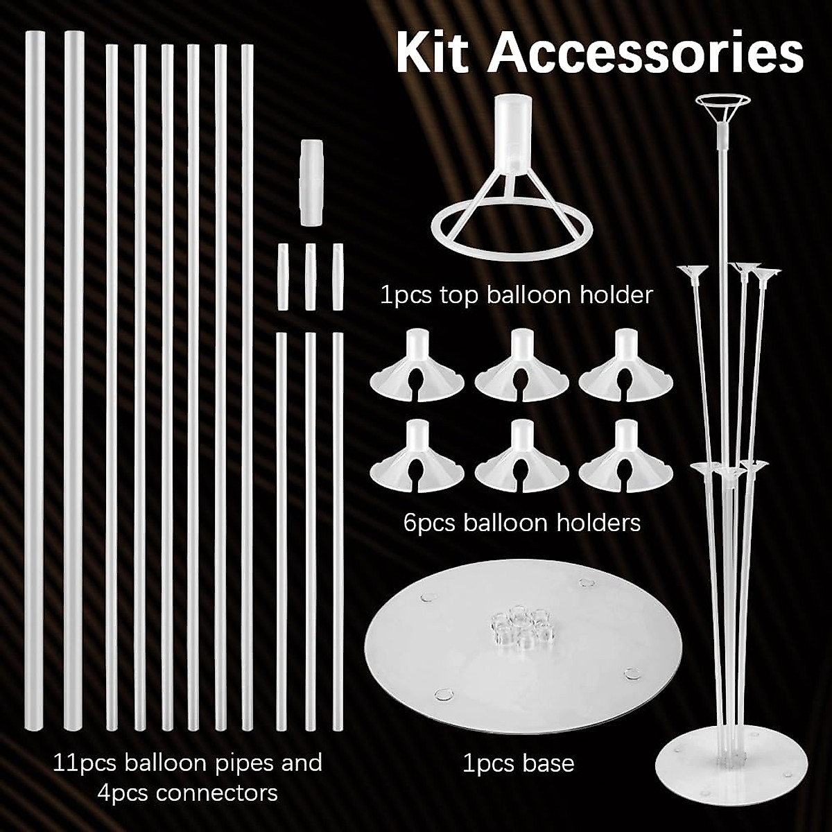 8 Set Balloon Stands for Table Balloon Sticks Balloon Stand Kit Balloon Table Stand Balloon Centerpieces for Tables Balloon Stand Balloon Holder Sticks with Base Wedding Party Baby Shower Decorations