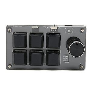 Heayzoki 6 Keys Programmable Keypad, Mini Macro Pad Mechanical Gaming OSU Keypad 1 Knob USB Bluetooth Dual Mode Programming Keypad DIY Keyboard for Gaming, Media,Control, Built in
