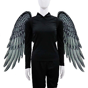 Himine Non-Woven Fabric Festive Party Angel Wings Suitable for Men and Women Decorative Wings (Black)