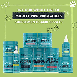 Mighty Paw Waggables Probiotic Chews for Dogs (Made in USA) | Dog Probiotics & Digestive Enzymes. Bacon Flavor Probiotics for Dogs Digestive Health. Prebiotics, Probiotics for Dogs Gut Health (120 Ct)