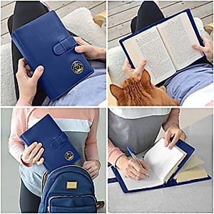 Genuine Leather Double AA Big Book Cover & 12 Steps & 12 Traditions | Medallion Holder | by Galileo | Perfect Gift | Alcoholics Anonymous (Genuine Leather, Navy Blue)