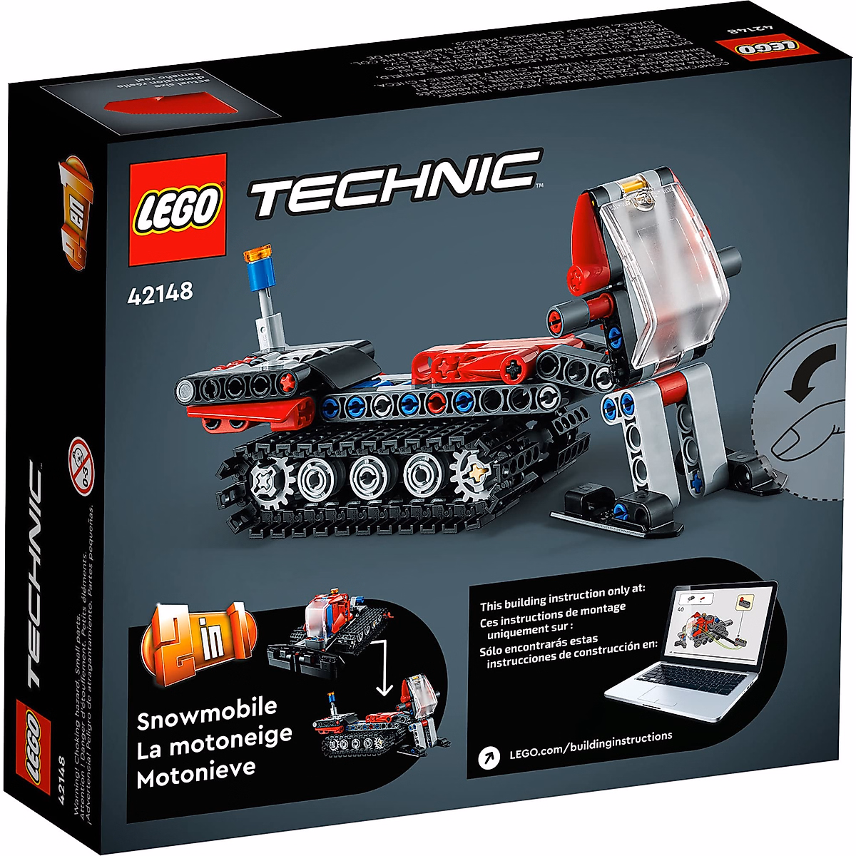 LEGO Technic Snow Groomer to Snowmobile 42148, 2in1 Vehicle Model Set, Engineering Toys, Winter Construction Toy for Kids, Boys, Girls 7+ Years Old, Birthday Gift Idea