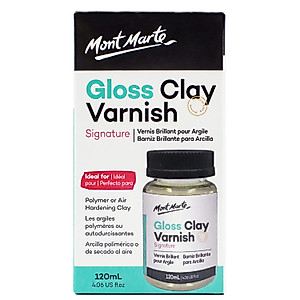Mont Marte Clay Varnish Gloss Signature 4.05oz (120ml) Clay Sculpture Sealant, Glossy Clay Varnish, Varnish for Polymer or Air Hardening Clay, Clear Gloss Varnish for Clay.