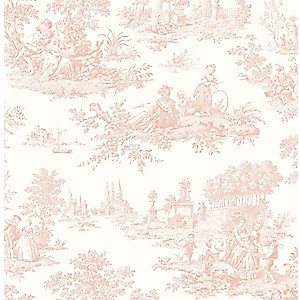 NextWall Chateau Toile Peel and Stick Wallpaper (Blush)