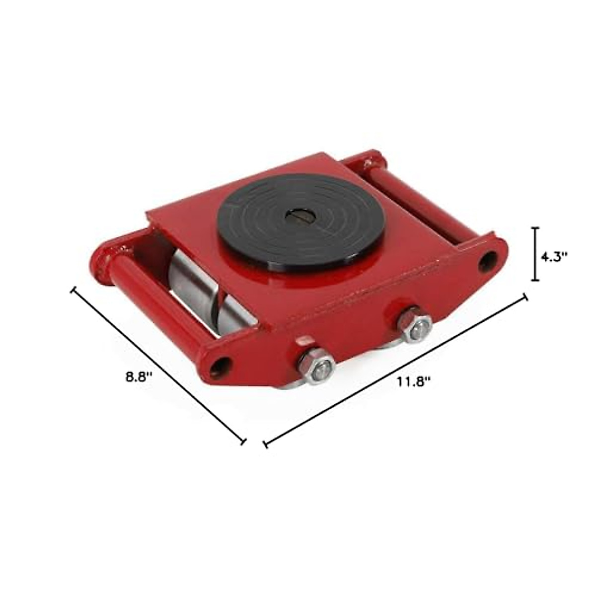 Machinery Mover Dolly Skate Roller Industrial Machine with Steel Rollers Cap 360 Degree Rotation (6T 13200LBS, Red, Steel Rollers)