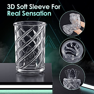 Automatic Male Masturbator - Penis Pump Adult Toys Male Sex Toys for Men Pocket Pussy Stroker with 4 Pump & 7 Rotating & 7 Licking & 7 Sucking Masturbators