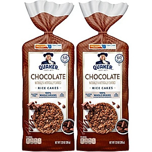 Quaker Rice Cakes, Chocolate, 7.23oz Bags, (Pack of 2) with Bay Area Marketplace Napkins