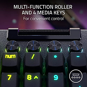 Razer BlackWidow V4 Pro Wired Mechanical Gaming Keyboard: Yellow Mechanical Switches - Linear & Silent - Doubleshot ABS Keycaps - Command Dial - Programmable Macros - Chroma RGB - Magnetic Wrist Rest