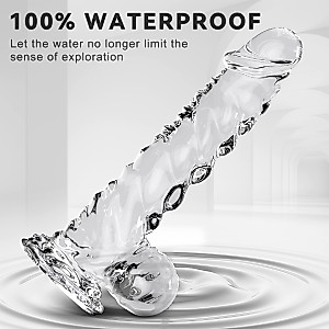 9 Inch Realistic Dildo Sex Toys - Clear Dildos Adult Toy with Suction Cup Hands Free for G Spot Anal Stimulation, Silicone Thick Penis for Women Men, Adult Toys for Beginner and Couple