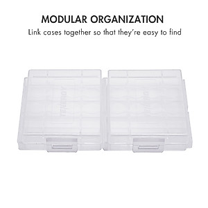 Tenergy 10 Pack Plastic Storage Case for AA/AAA Batteries (Batteries Sold Separately)