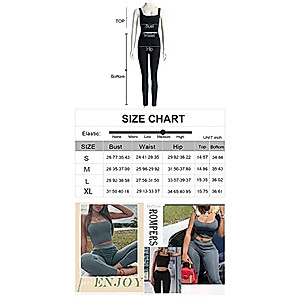 LICOBOD Casual Workout Sets 2 Piece Outfits for Women Ribbed Crop Tank Top High Waist Yoga Leggings Lounge Wear Tracksuit