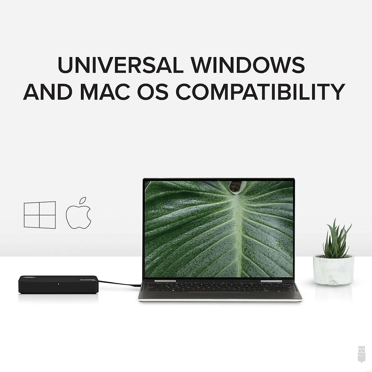 Plugable 4K DisplayPort and HDMI Dual Monitor Adapter for USB 3.0 and USB-C, Compatible with Windows and ChromeOS