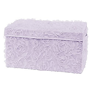 Sweet Jojo Designs Purple Floral Rose Girl Small Fabric Toy Bin Storage Box Chest For Baby Nursery Kids Room - Lavender Flower Luxurious Elegant Princess Vintage Boho Shabby Chic Luxury Glam Roses