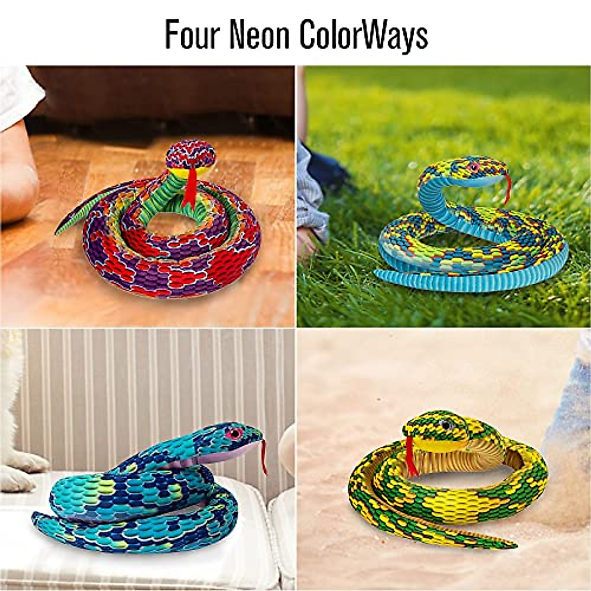 TORMAYS Realistic Anaonda Stuffed Animal, Large Snake Plush Toy Gifts Giant Stuffed Snake for Kids, 100 Inch Long, Blue