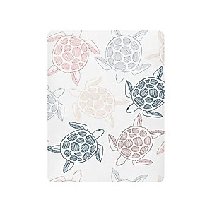 xigua Sea Turtles Fitted Crib Sheet for Girls and Boys, Soft Breathable for Standard Crib & Toddler Bed Mattress, 27 x 39 in