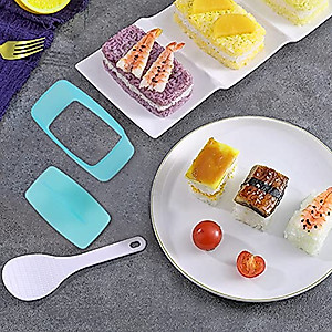 DIMVKA Non Stick Musubi Maker Press, Non Toxic Onigiri Sushi Rice Mold, Musubi Luncheon Meat Maker Mold with Small Rice Paddle (1 Pack)
