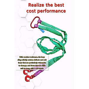 Two Leg Bridle Web Sling 6.5ft 4410lb Web Slings Belt Type with hook2.0 m 2000 kg Lightweight and Flexible Capacity Steel Sling[2leg 2.0 t]