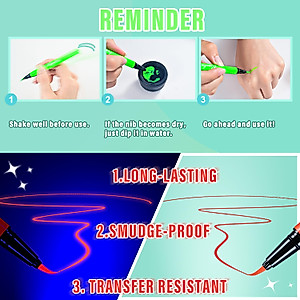 REPULOS 8 Colors Neon Liquid Eyeliner Set, Rainbow UV Glow Neon Makeup Graphic Eyeliners, High Pigmented, Waterproof Smudge-Proof and Long-Lasting Matte Colored Eye Makeup Gift Kit