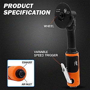 Air Cut off Tool, WP WORKPAD 3 inch Cut Off Tool with 5Pcs Die Grinder Cut Off Wheels,18000RPM, Pneumatic Cutting Machine Metal Sheet Cutter Tool Kit