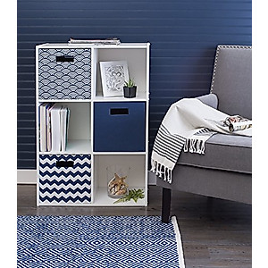 DII Collapsible Hard Sided Bin, Waves, Blue, Small