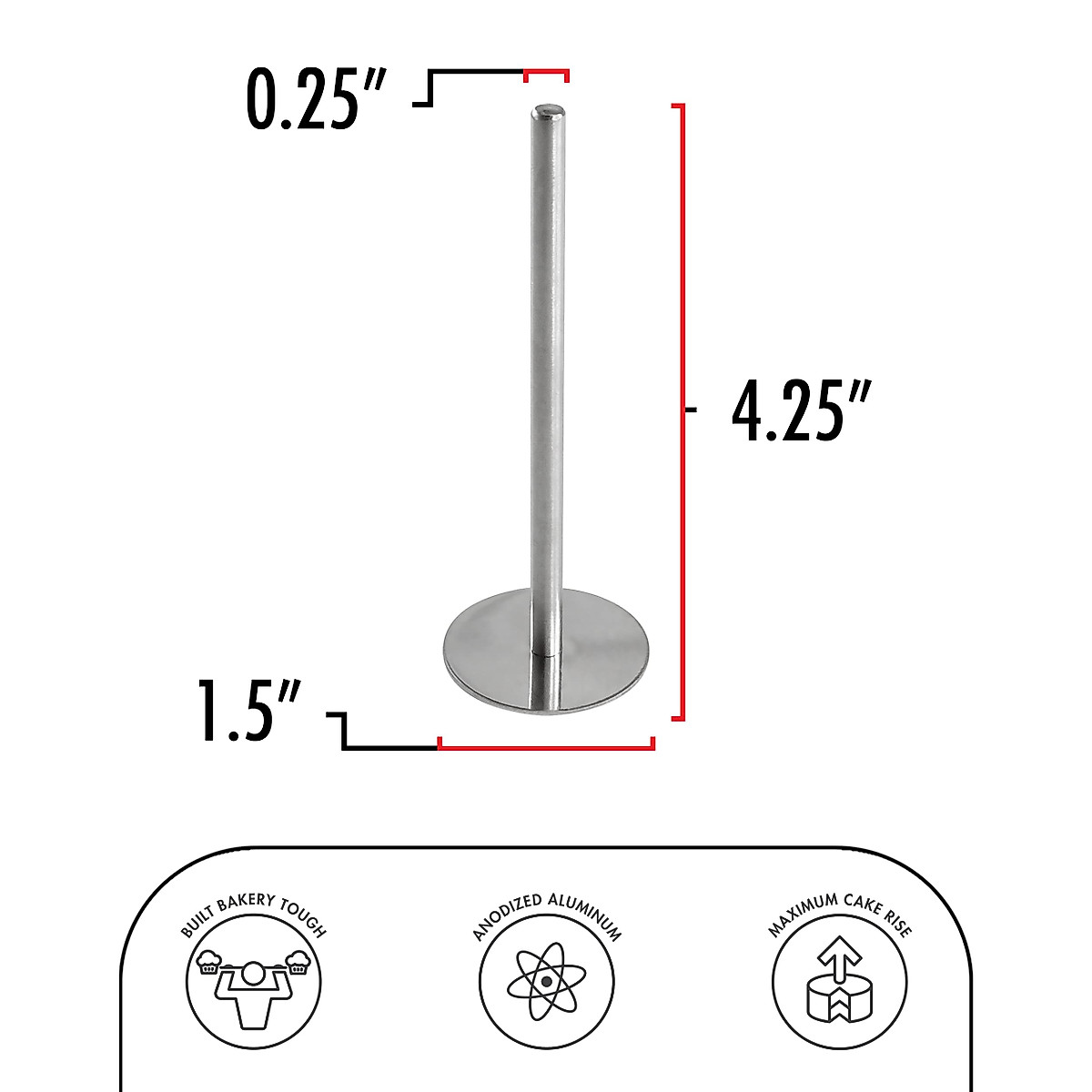 Fat Daddio's HCR-425 Stainless Steel Heating Rod for Baking & Cooking, 4.25 x 1.5 Inch…