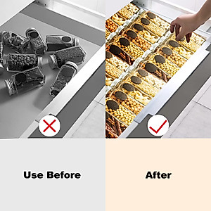 VOVIOSDE Aluminum Alloy Spice Drawer Organizer, 4 Tier-2 Set Expandable Spice Rack Tray for Kitchen Cabinets Storage & Organization, Kitchen Spice Rack Expandable From 11.4'' To 22.8''