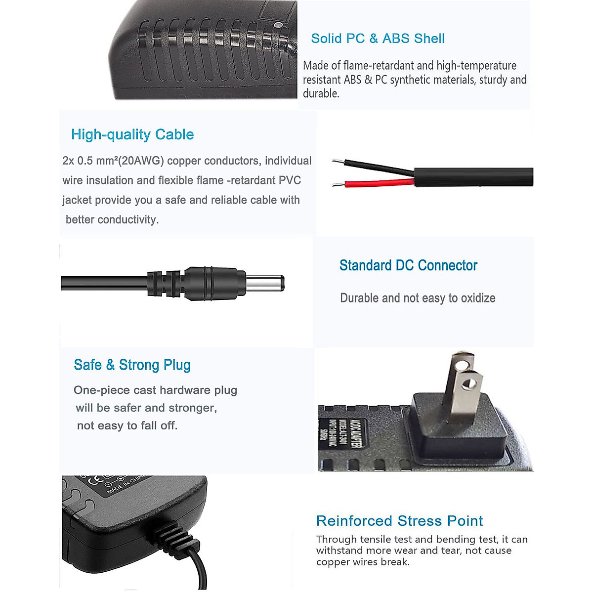 MTYTOT DC 12V 1.5A 1500mA Power Supply Adapter 100-240V AC to DC 12Volt Transformers Switching Power Supply 5.5mm x 2.5/2.1mm DC Plug for 12V led Strip Light CCTV Camera,12 Volt 1.5Amp AC/DC Adapter