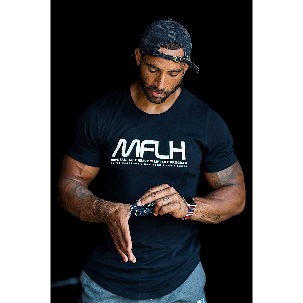 Element 26 Athletic Weight Lifting Tape - Premium Thumb and Finger Tape - Black Hook Grip Tape - Sticky and Stretchy Tape with Sweat Resistant Adhesive (3 Rolls - 1.5" Width, Black)