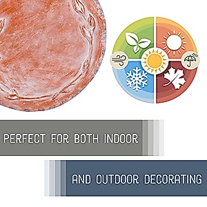 NAT & Jules Leaves Red Terracotta 12 inch Resin Stone Decorative Stepping Stone