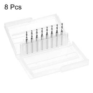 uxcell PCB Drill Bits 2mm Tungsten Carbide Spiral Flute Jewelry CNC Engraving Print Circuit Board Micro Drill Bits 1/8" Shank 8pcs
